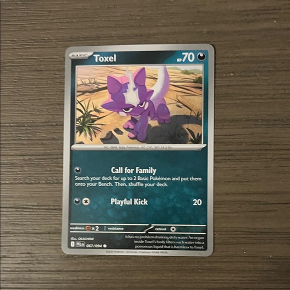 Pokemon | Toys | Pokemon Toxel Trading Card Purple And Blue | Poshmark